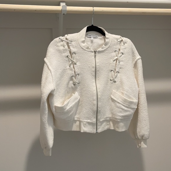 Express | Jackets & Coats | Express White Bomber Jacket | Poshmark